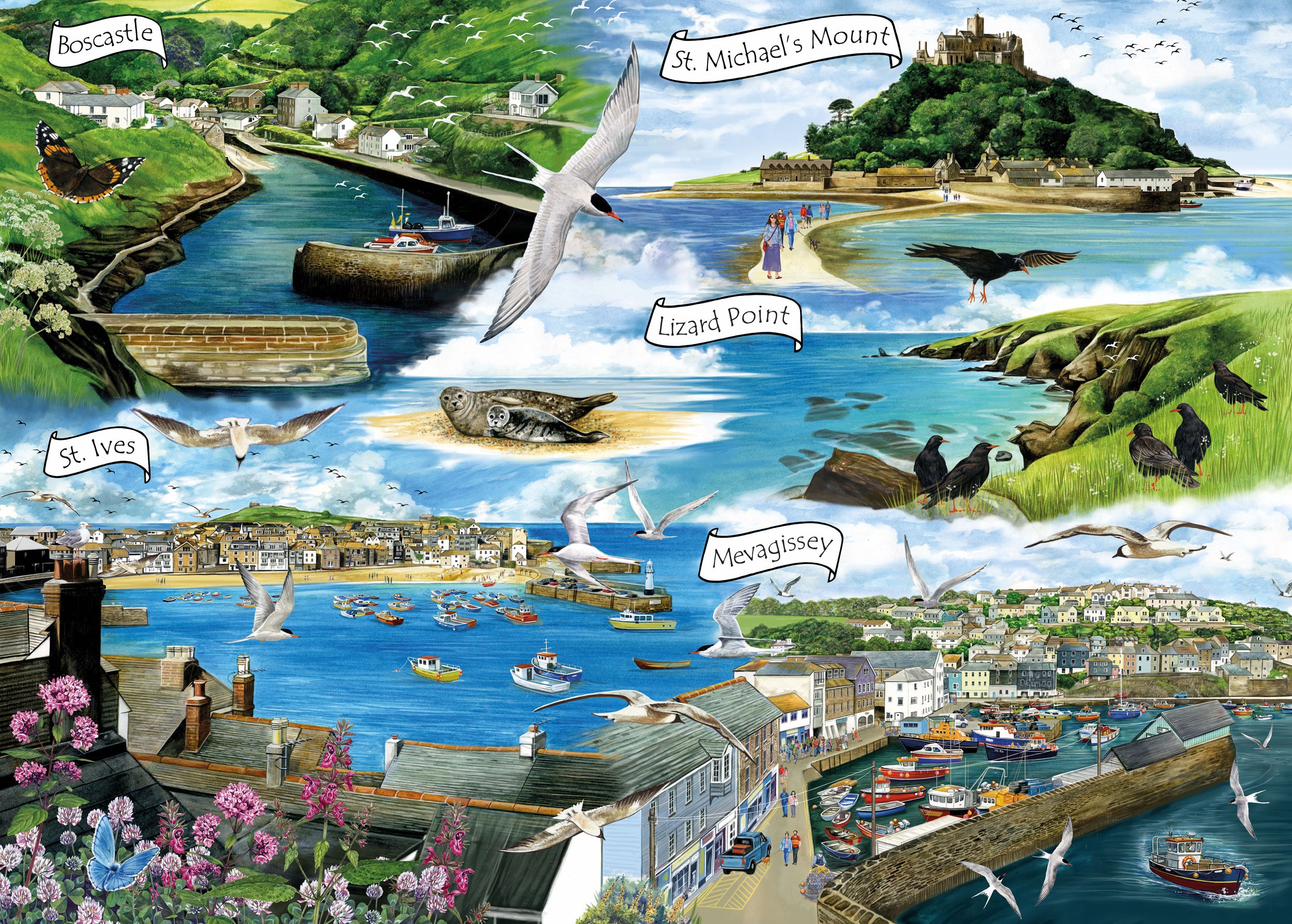 Cornwall Montage 1000 Piece Jigsaw Puzzle – Otter House